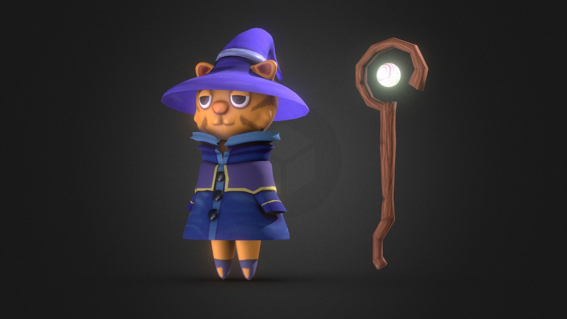 Ginger Cat with a Wizard Outfit - 3D model by 3DHArt [d4409f5] - Sketchfab