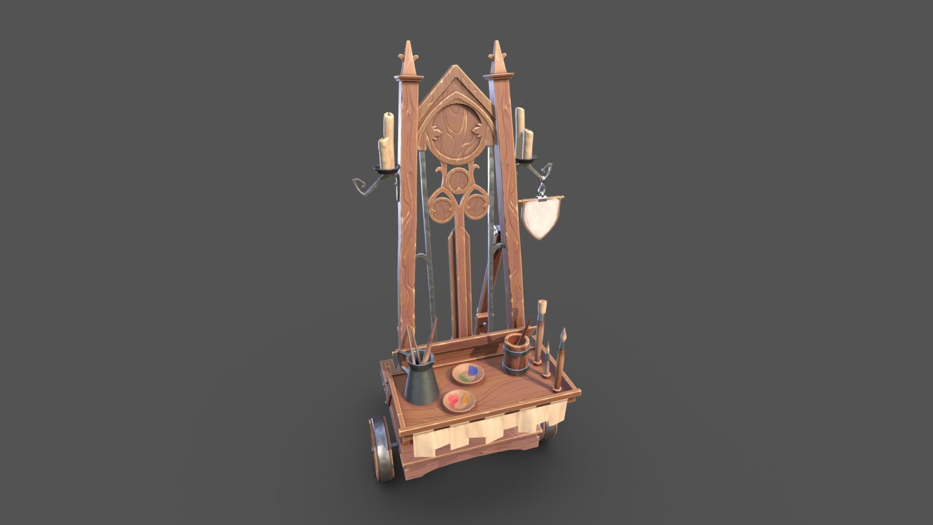 Medieval portable easel - 3D model by SophieS (@sophie-sz) [d448563 ...