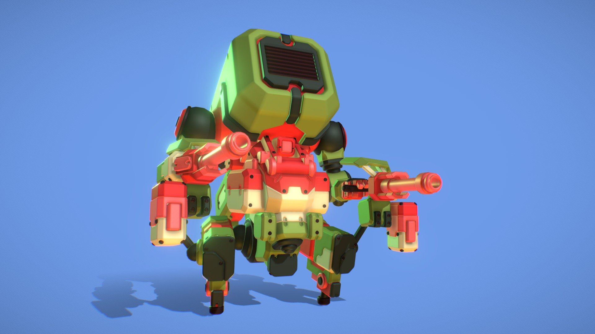 Fruity Machinas - Watermelon - Game-ready Asset - 3D model by Maciej ...