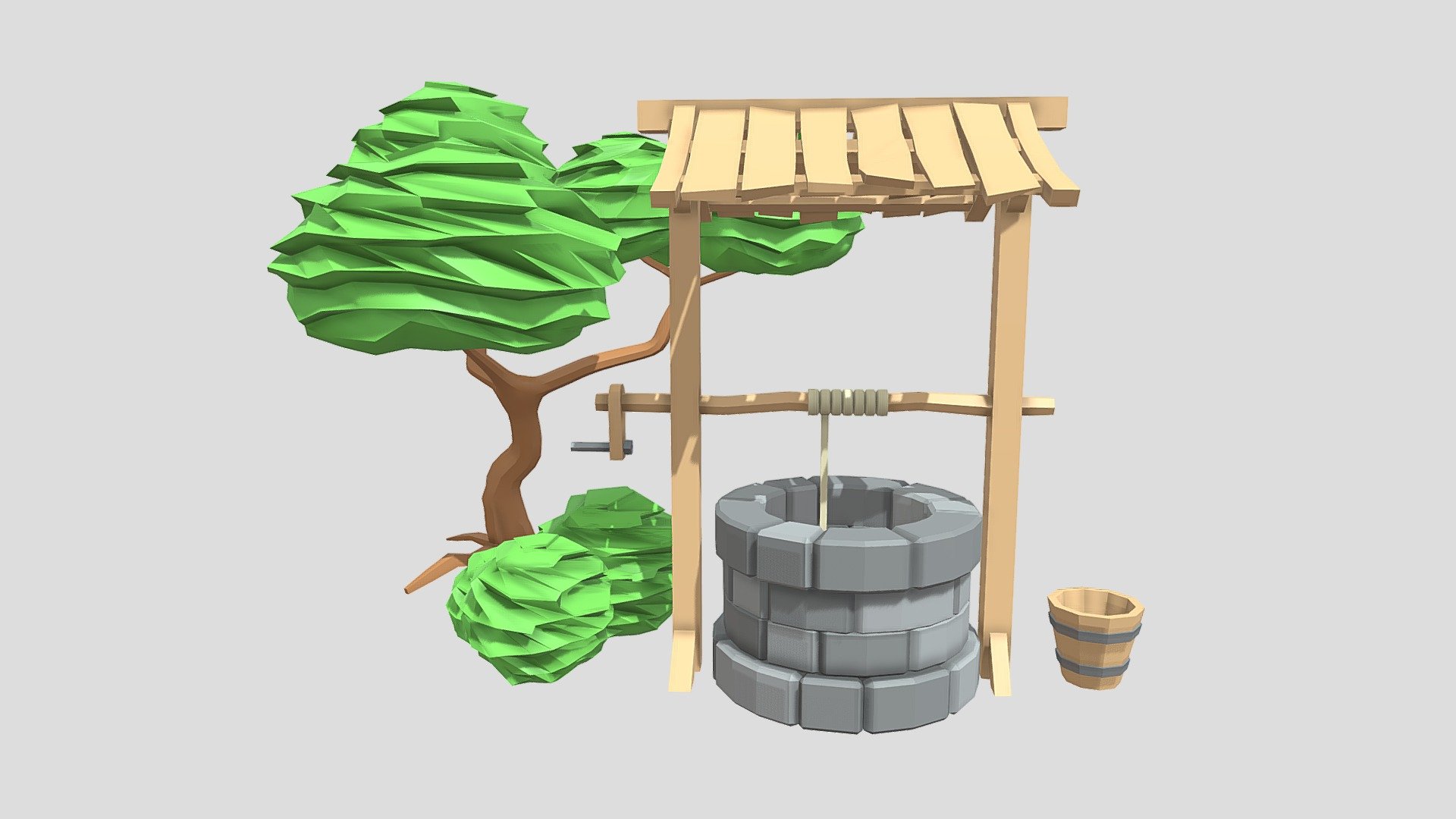 Low Poly Well - Download Free 3D model by Bubble.tea [d45e261] - Sketchfab