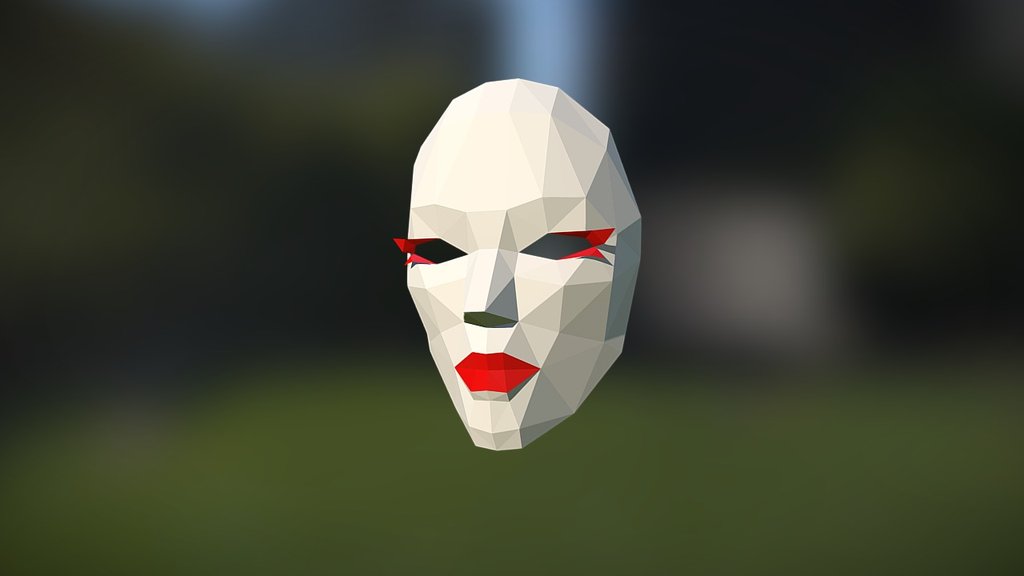 Low Poly Woman Mask V3 - 3D model by paperstatue [d45e453] - Sketchfab