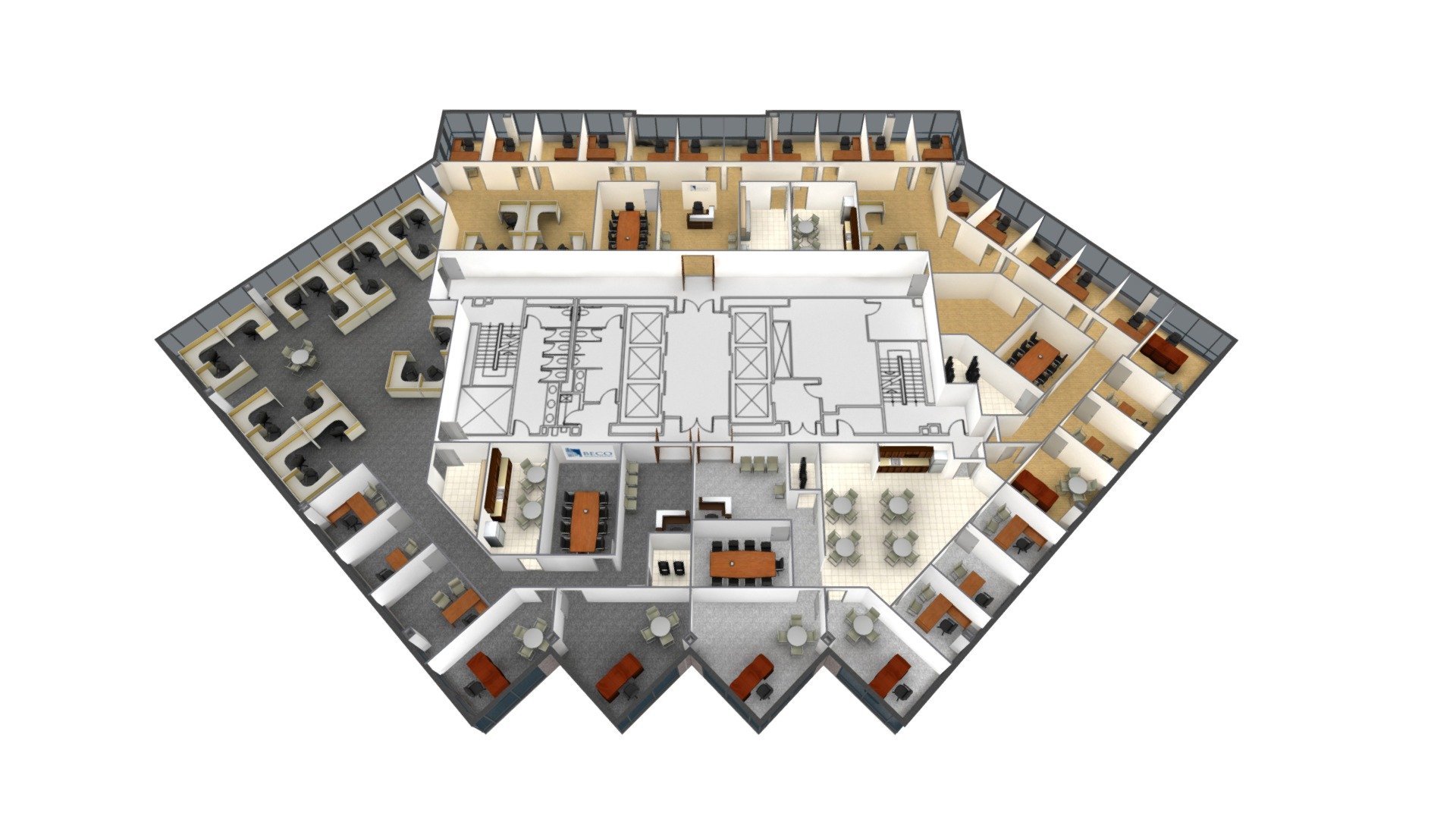 BECO Towers II - Multi-tenant plan - 3D model by BECO [d464f9c] - Sketchfab
