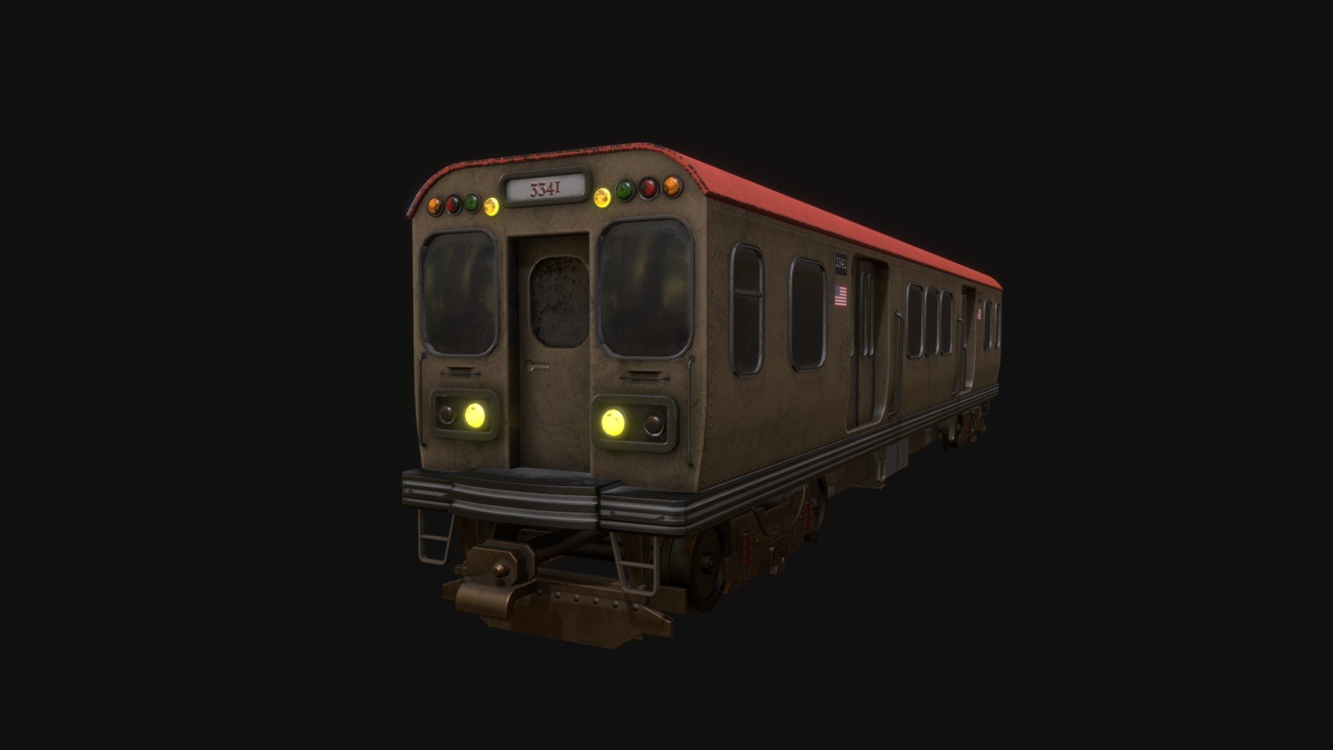 Chicago Old Train PBR low poly game ready - 3D model by i_n_c_l_u_d_e ...