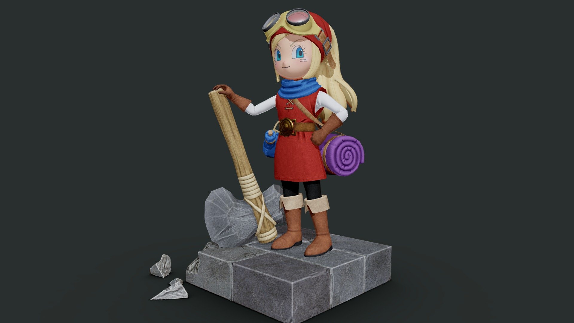 Heroine - Dragon Quest Builders - Download Free 3D model by gimora ...