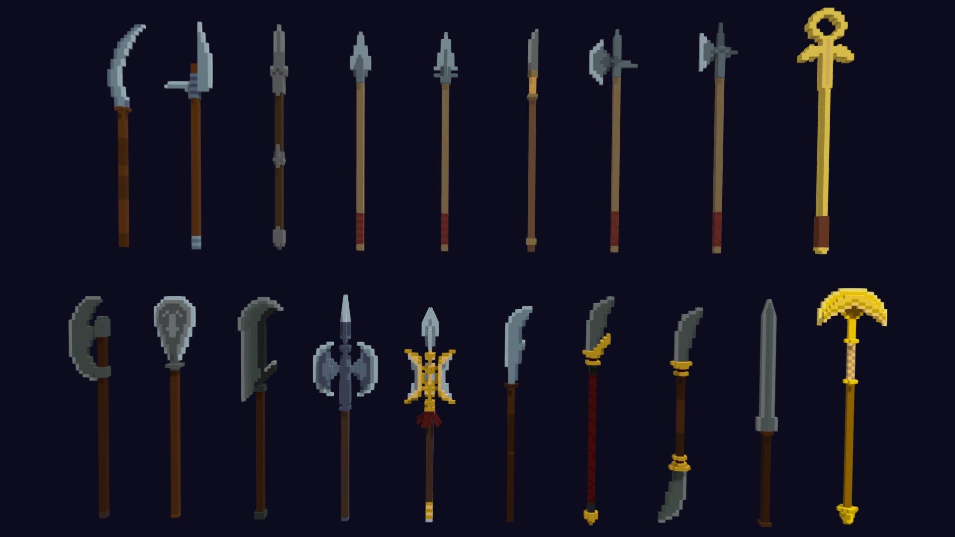 Voxel Weapons Pack - 3D Lowpoly Game Assets - Buy Royalty Free 3D model ...