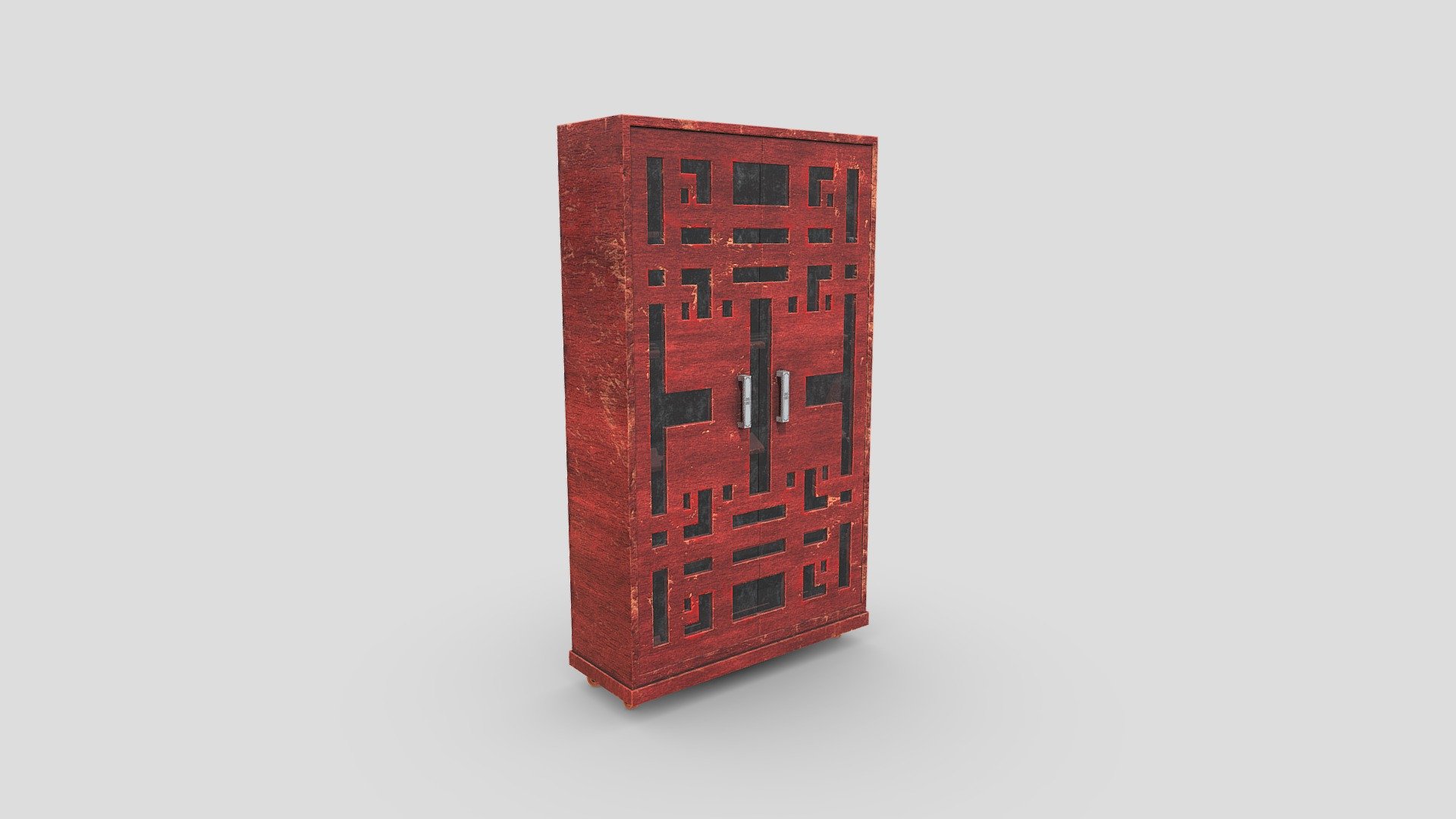 Red Wooden Cabinet - 3D model by AdityaVishwakarma [d48c225] - Sketchfab