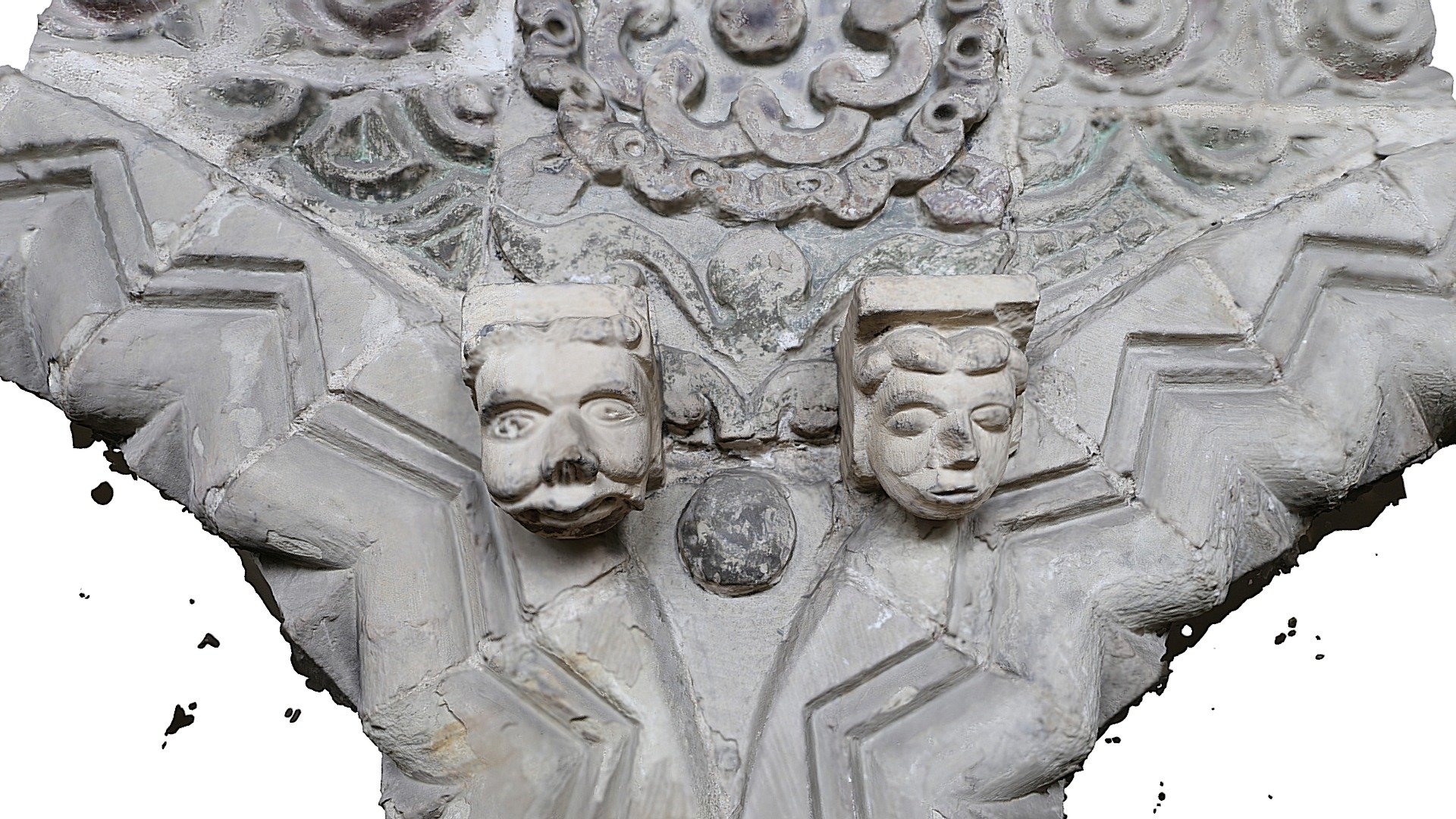 Grotesque male and female c.1255 - 3D model by Rochester Cathedral ...
