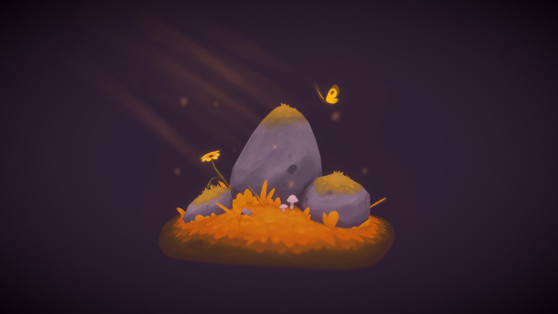 Warm Rocks - 3D model by guinacio [d492ec5] - Sketchfab