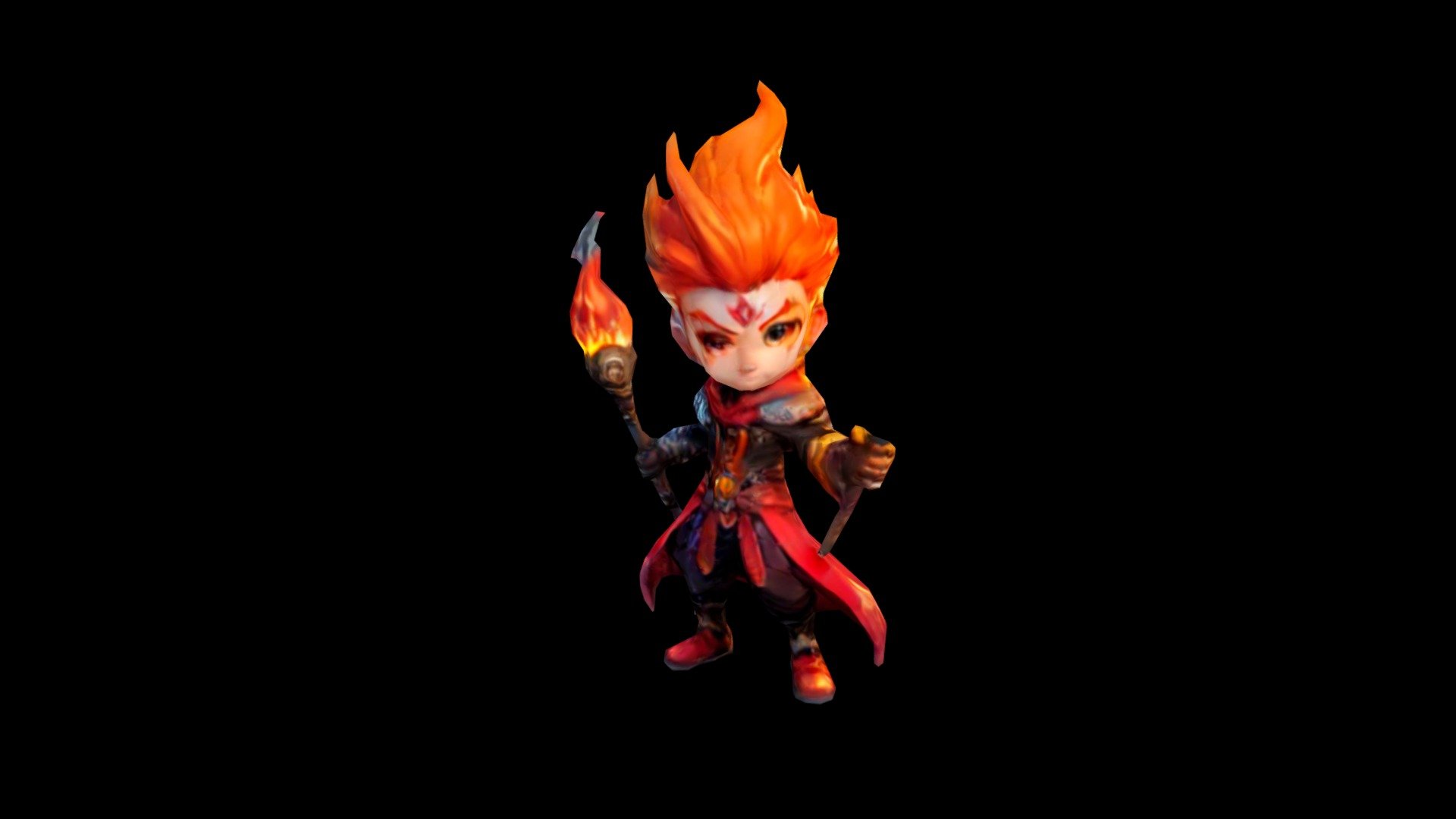 Fire-Headed Sprite with Twin Torches - Download Free 3D model by klrxyz ...