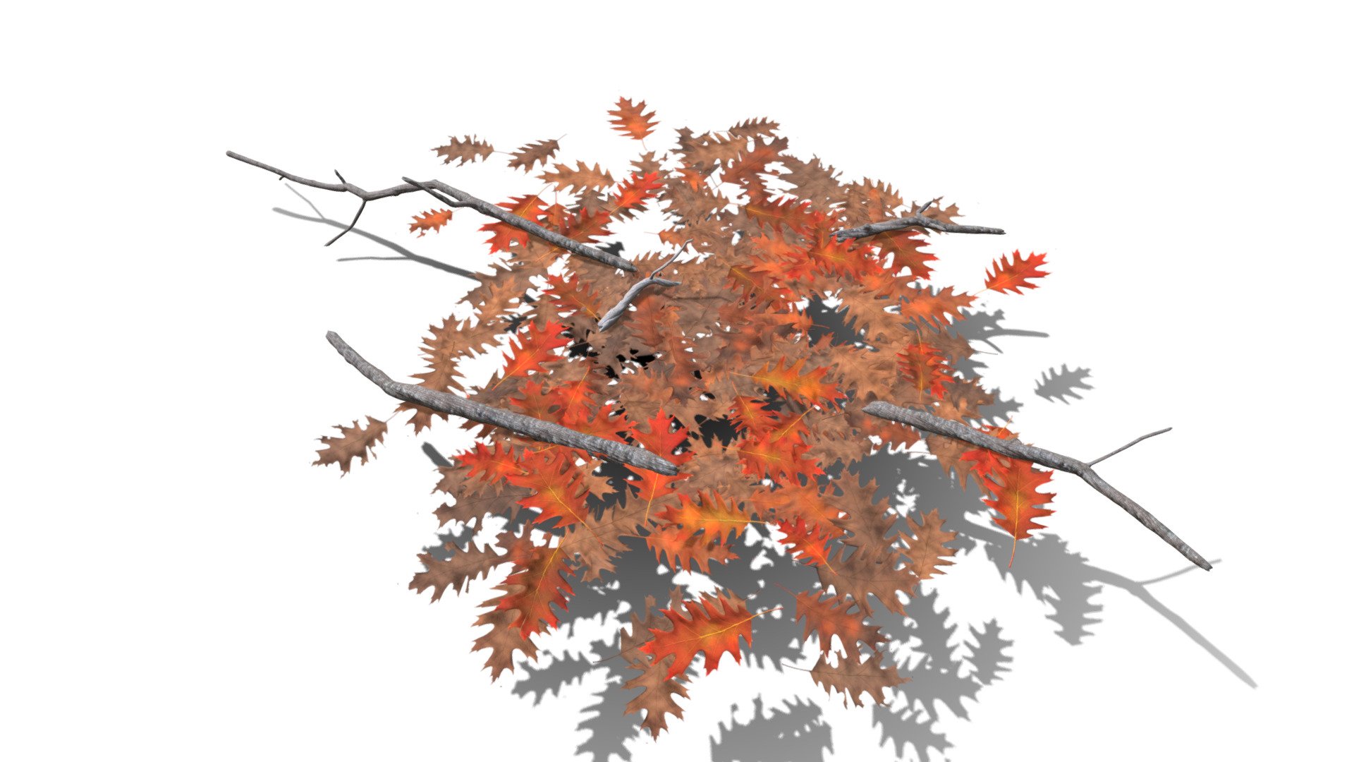 Realistic HD Red oak leaf litter (2/36) - Buy Royalty Free 3D model by ...