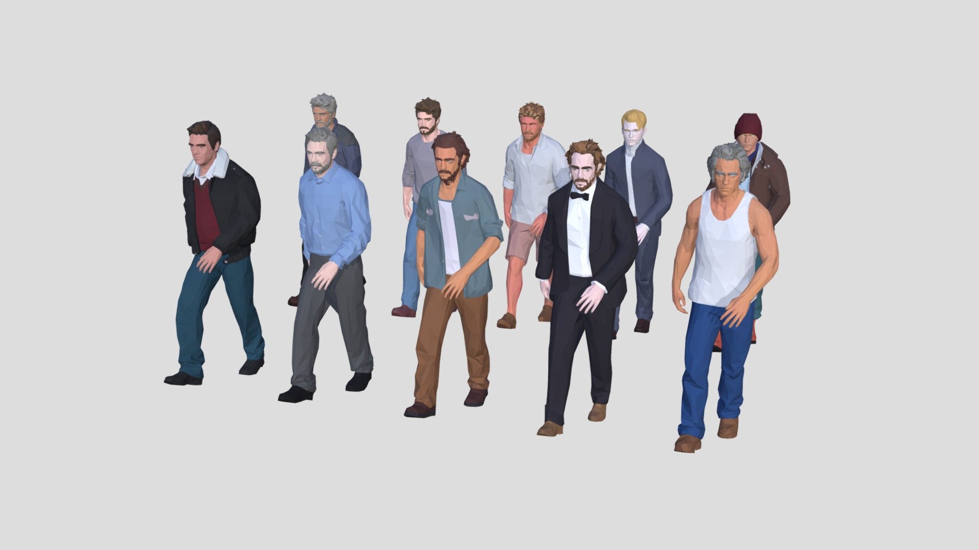 Low poly Art Male Character Pack 200322 - Buy Royalty Free 3D model by ...