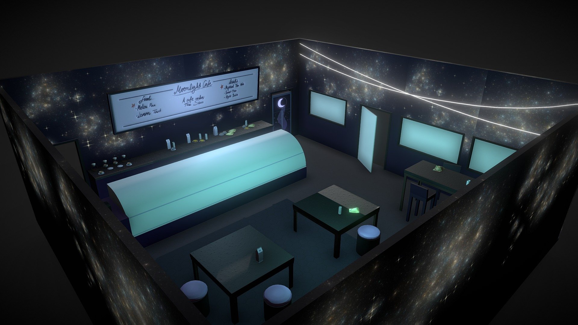 Dani's Moonlight Cafe - 3D model by Via_Gladys [d4a9bad] - Sketchfab