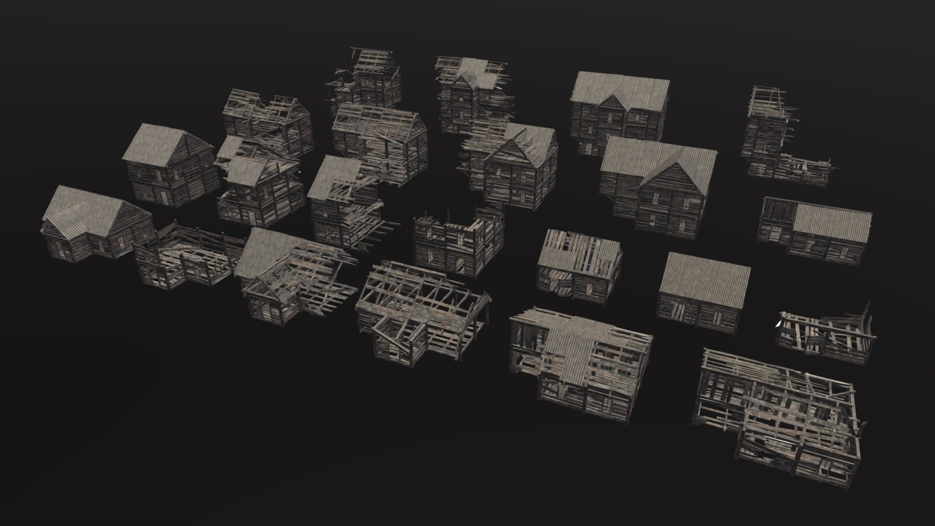 Burned Wooden Buildings - 3D model by Crazy_8 (@korboleevd) [d4aa1e3 ...