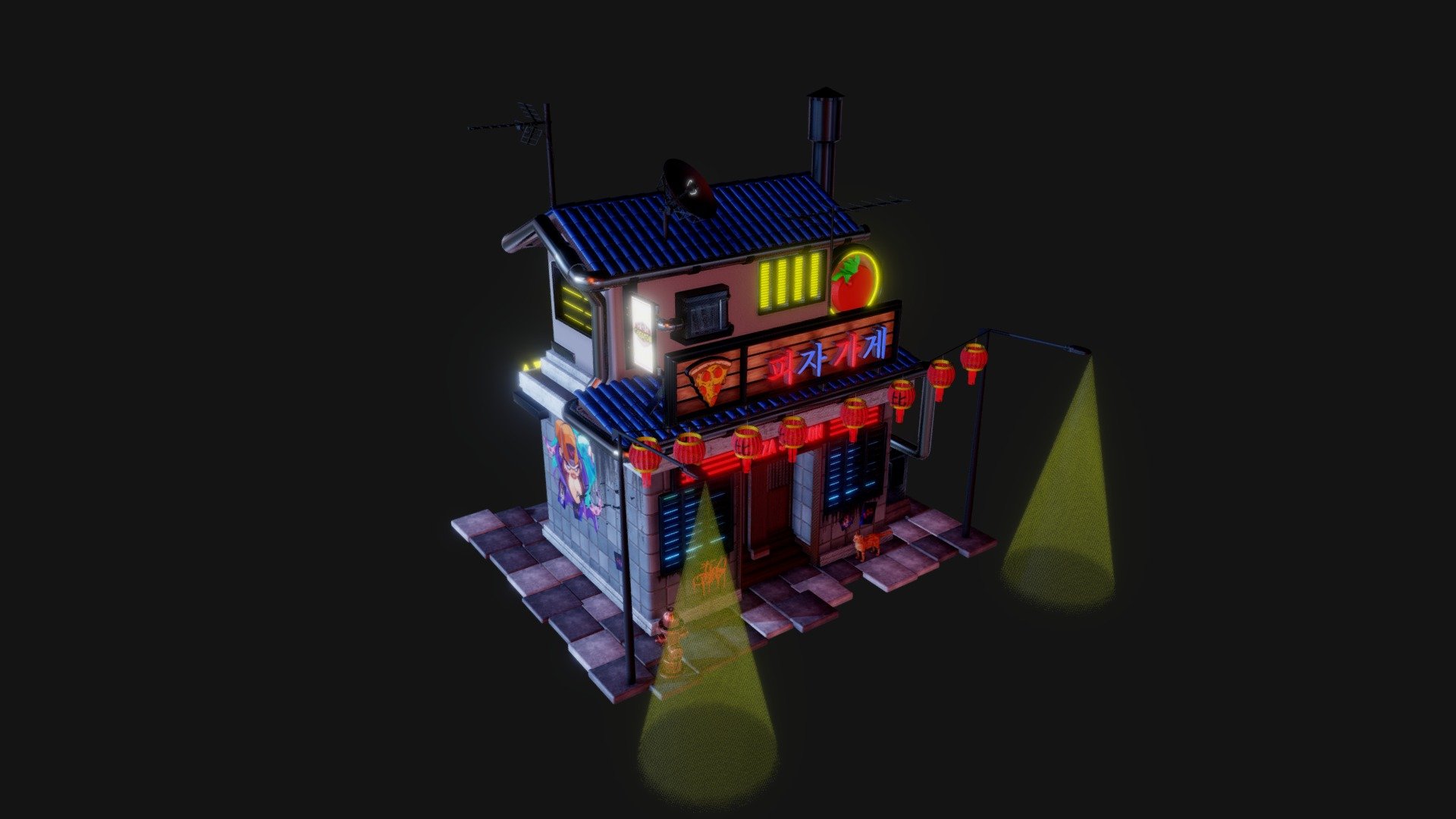 cyber pizzaria - 3D model by Rafael Morais (@rafaelspace) [d4b5423 ...