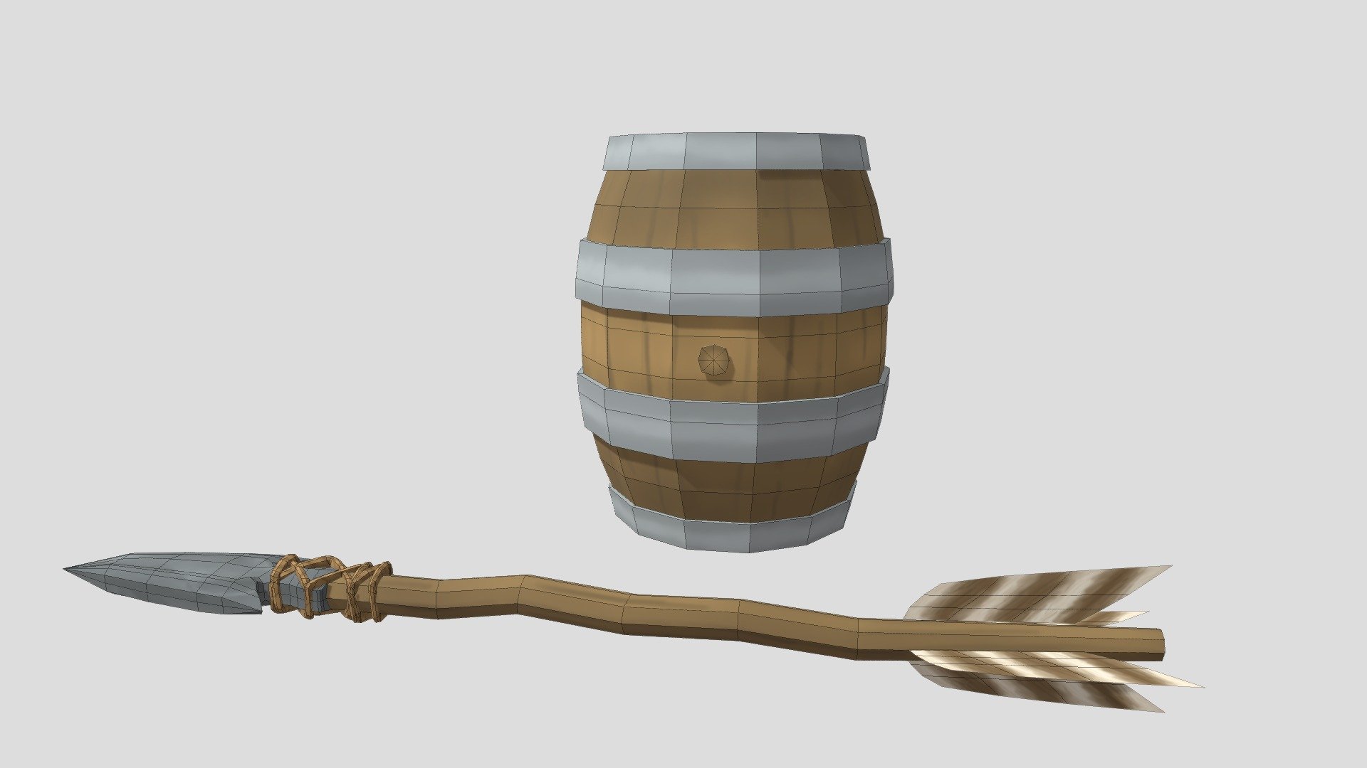 Arrow + Barrel - 3D model by bentevana [d4b7232] - Sketchfab