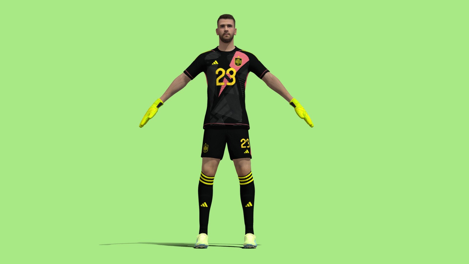 T-Pose Rigged Unai Simón Spain Euro 2024 - 3D model by 3dpassion.net [d4c0c58] - Sketchfab