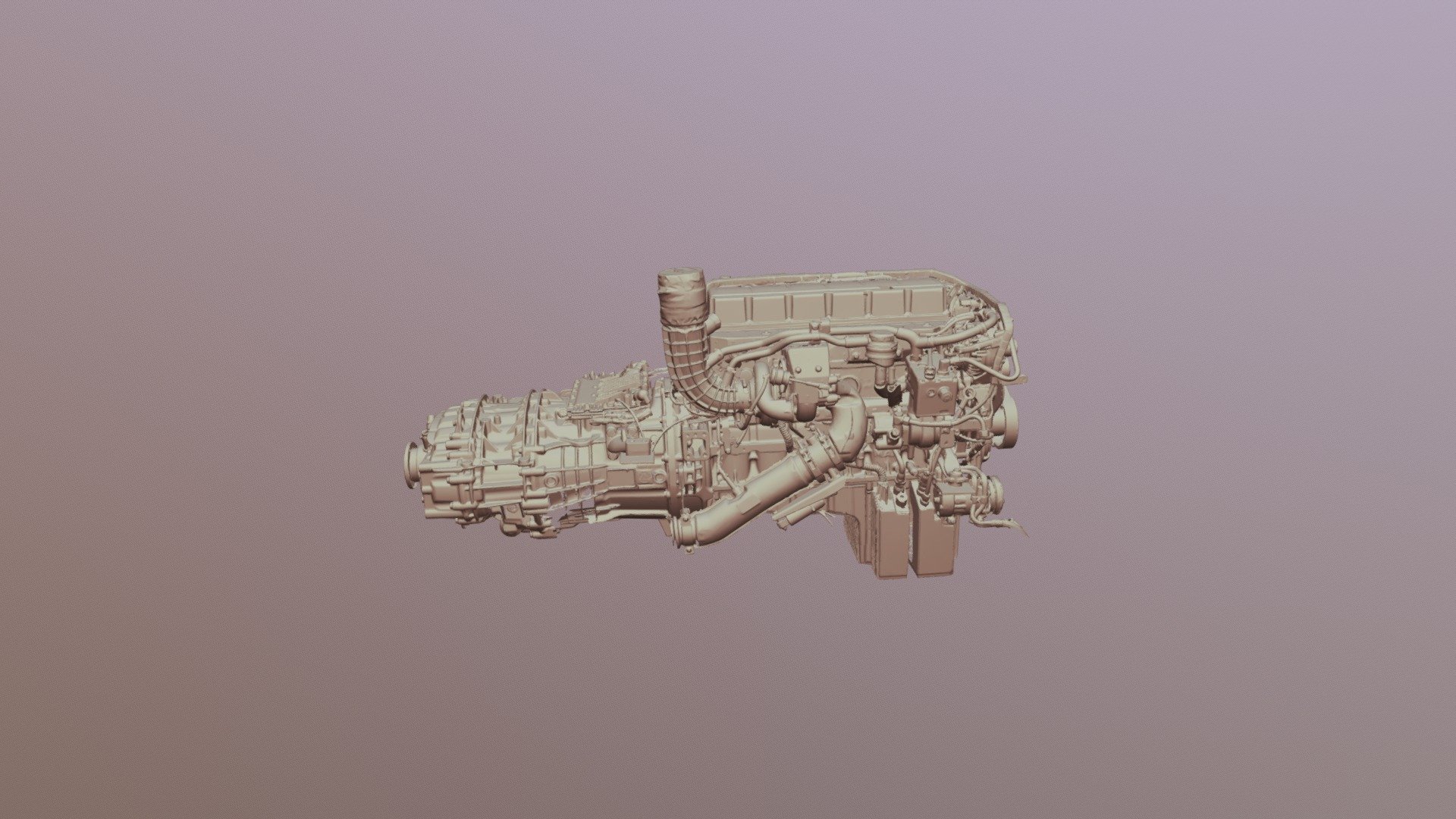 MAN truck engine low poly scan by EinScan Pro+ - 3D model by Blueprint ...