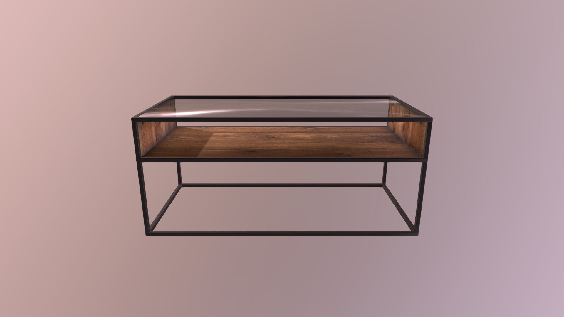 Cube Coffee Table with Glass Top - 3D model by proteus [d4c1a37 ...