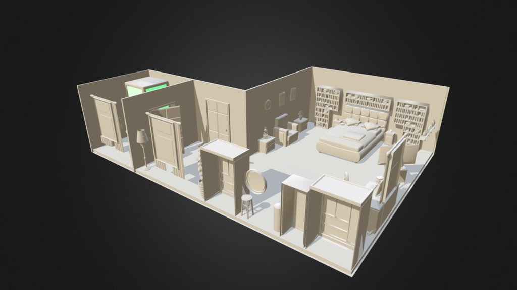 Bedroom Scene - 3D model by Conor Luskin (@cluskin) [d4c22b0] - Sketchfab