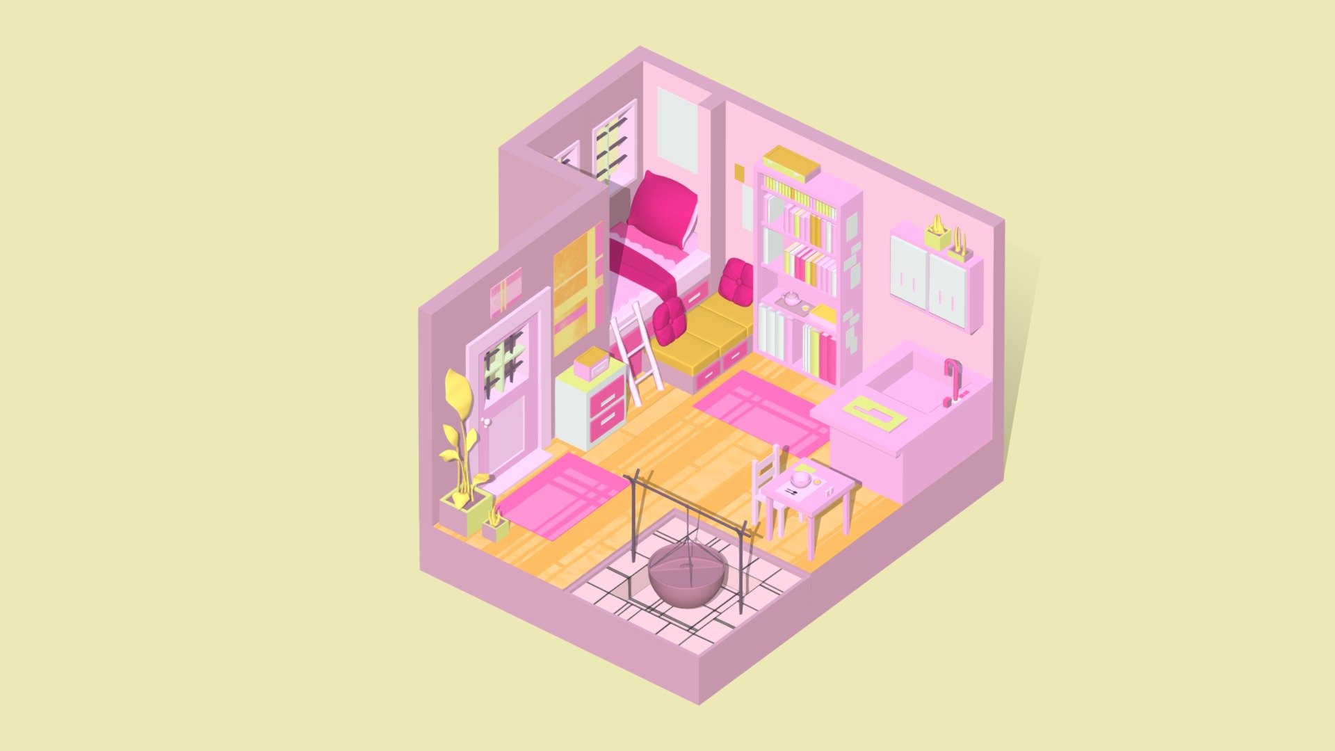 Isometric cozy room - Download Free 3D model by blancagv [d4c5628 ...