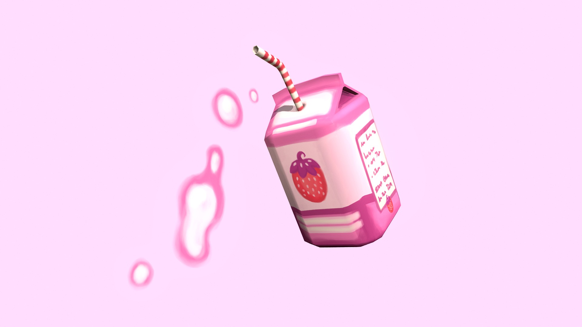 Strawberry Milk - 3D model by Alan Robinson (@arobinsonswork) [d4c6845 ...