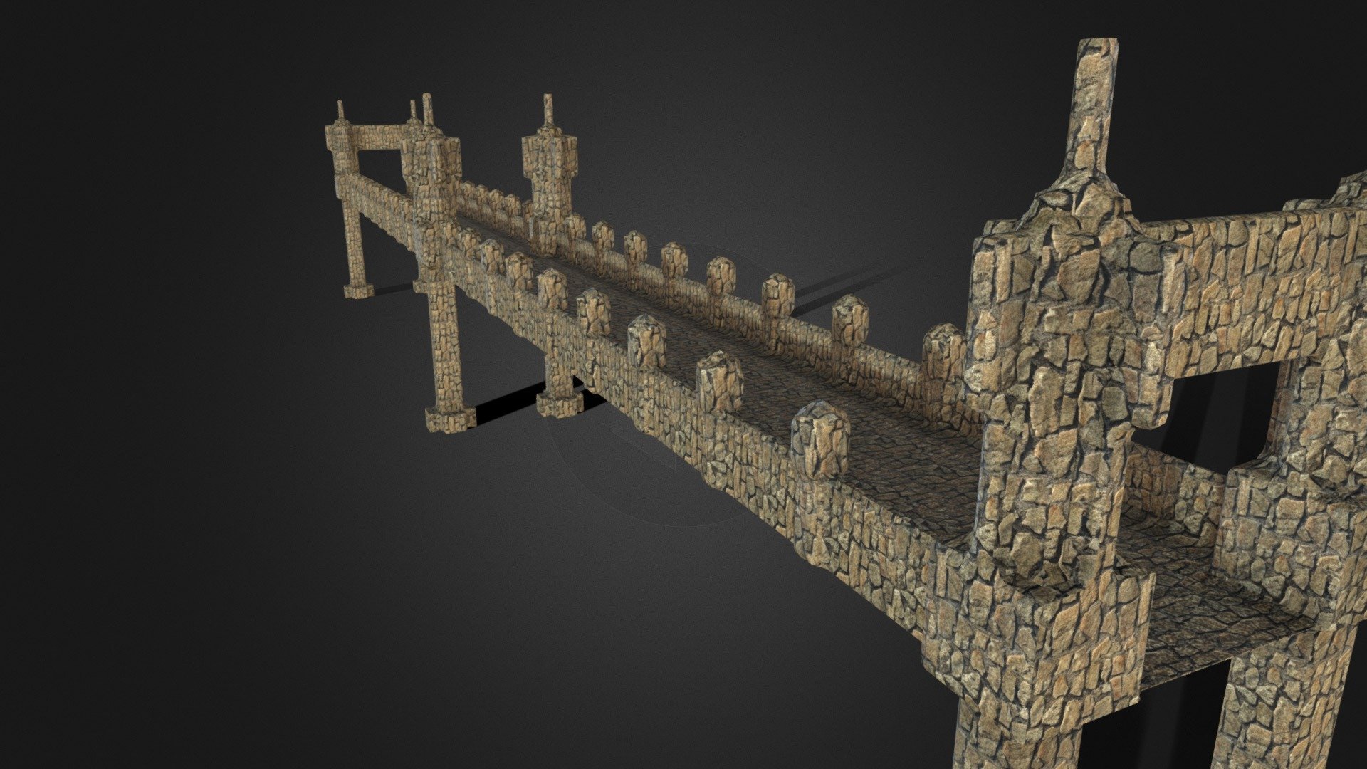 Long Yellow Stone Bridge - (31k triangles) - Buy Royalty Free 3D model ...
