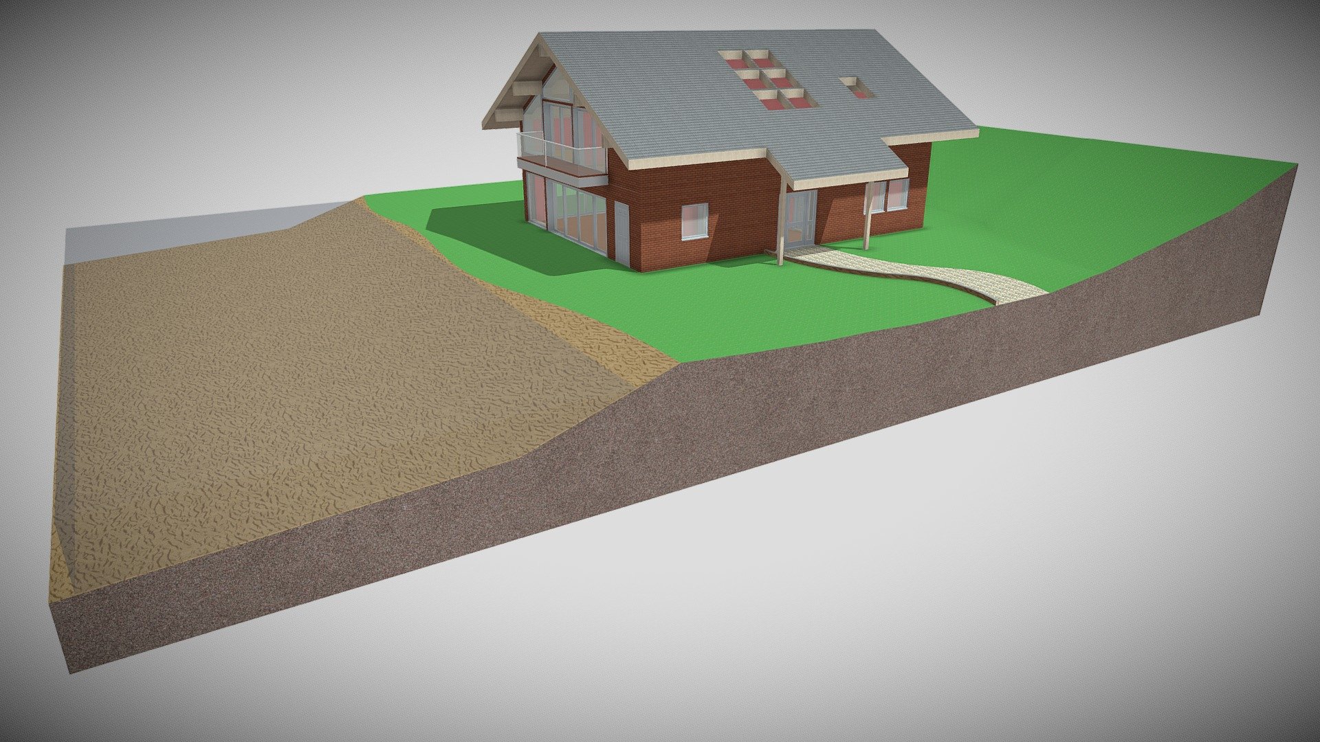 Demonstration standard house type 3D model Site - Download Free 3D ...