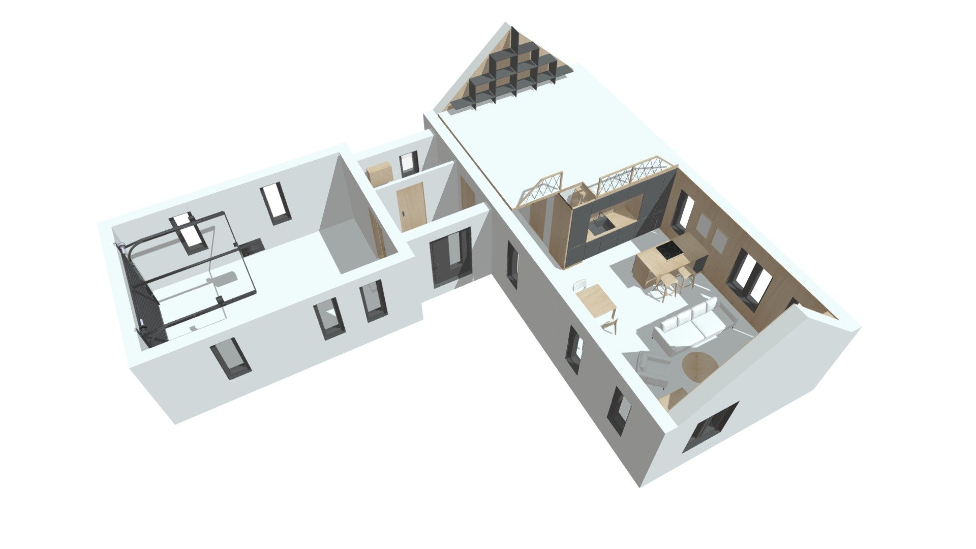 GABLE HOUSE | 250-V.0.2.0-M-S-84 | Interior - 3D model by zewaho ...