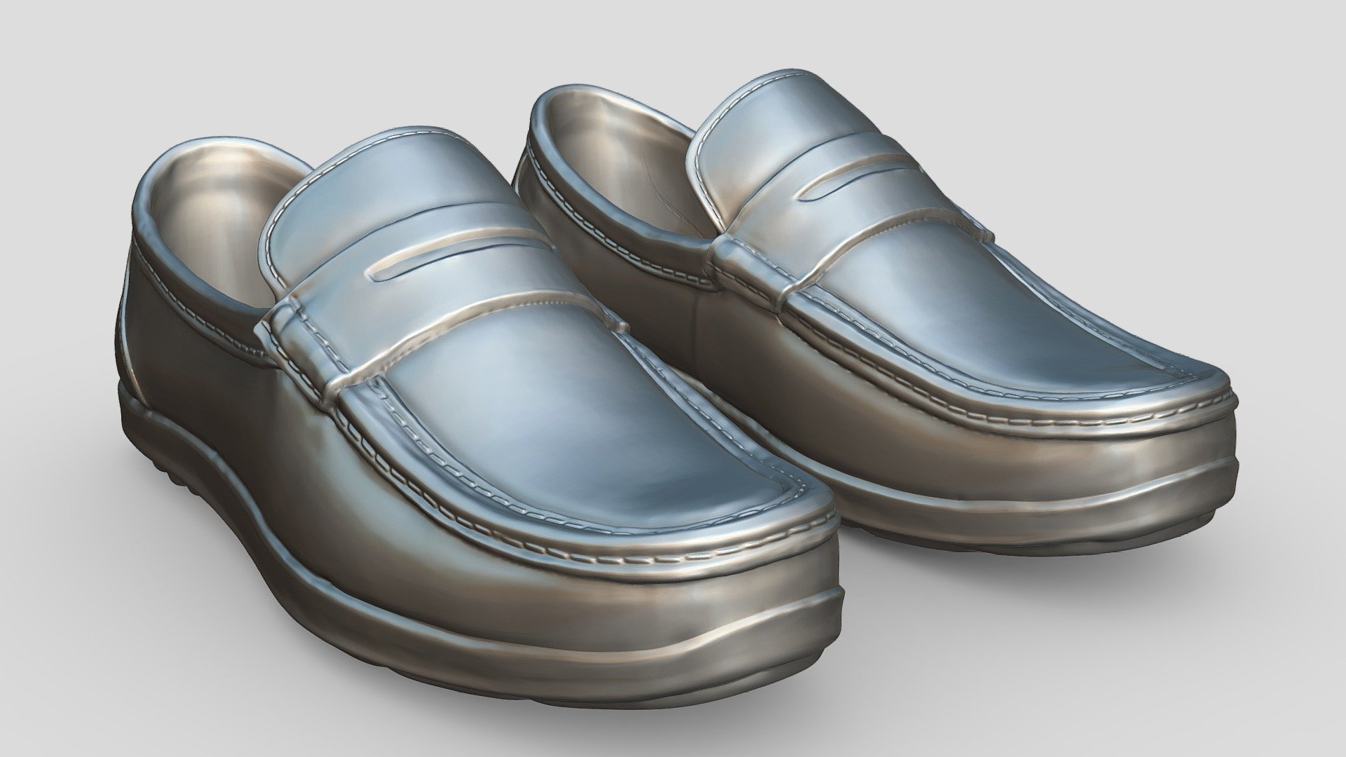 Leather Loafers shoes for business man and woman - Buy Royalty Free 3D ...