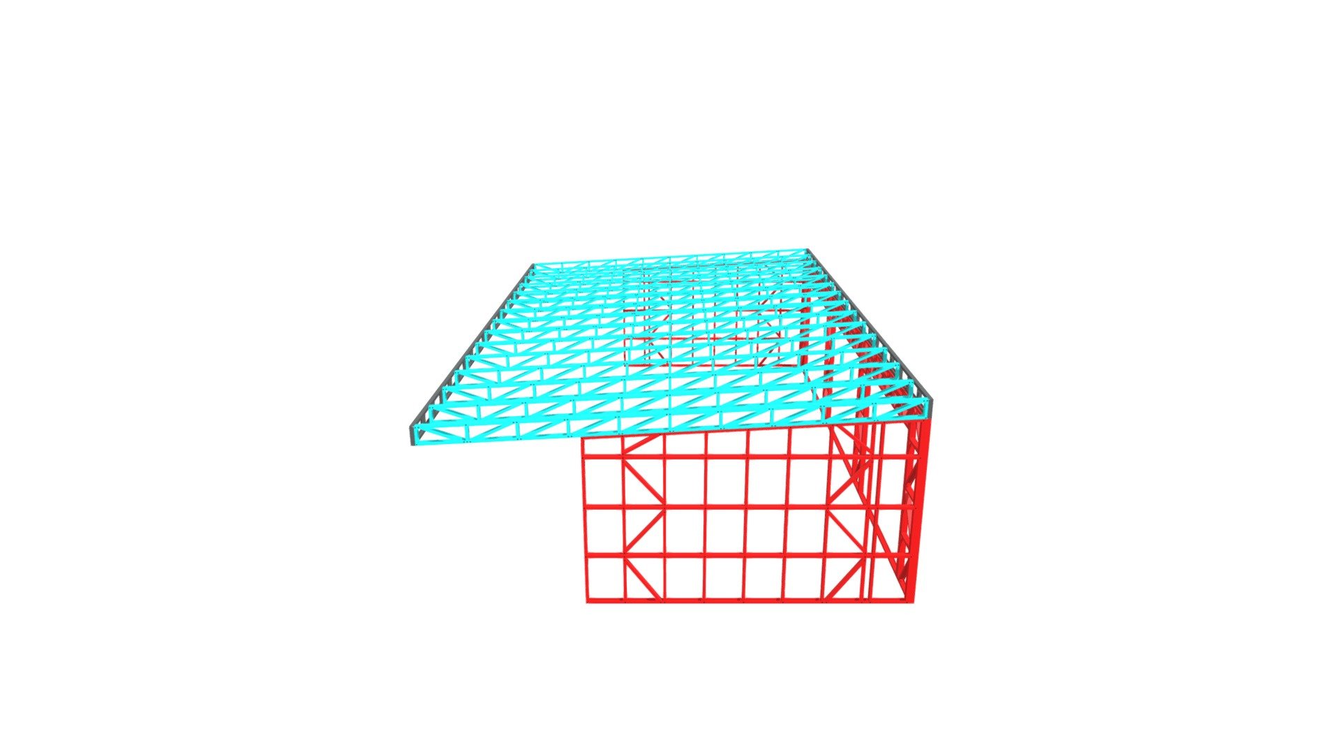 Container framing with 3 openings - Download Free 3D model by Steel ...