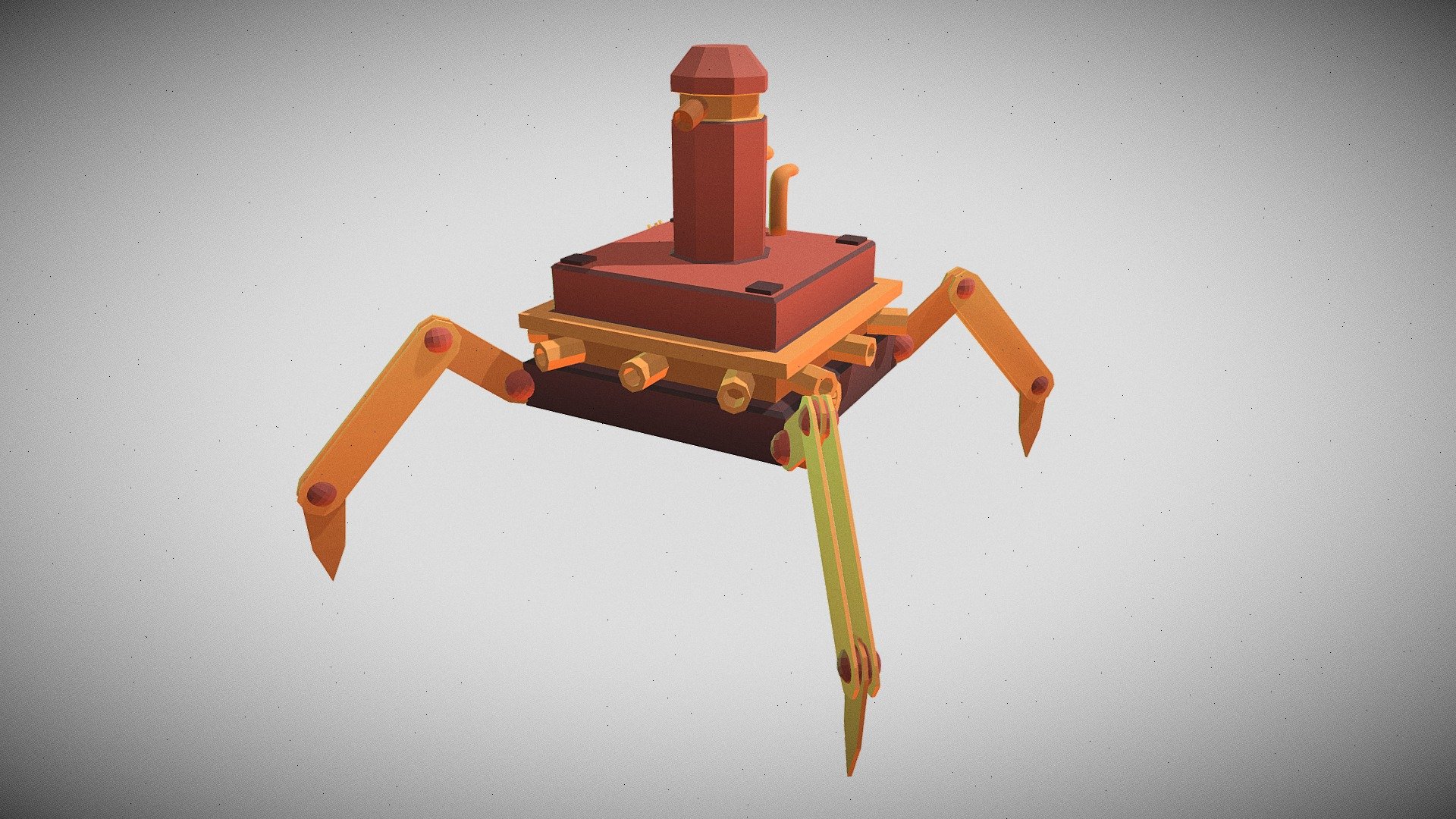 Steampunk Robot Character - 3D model by billahmad [d4db37b] - Sketchfab