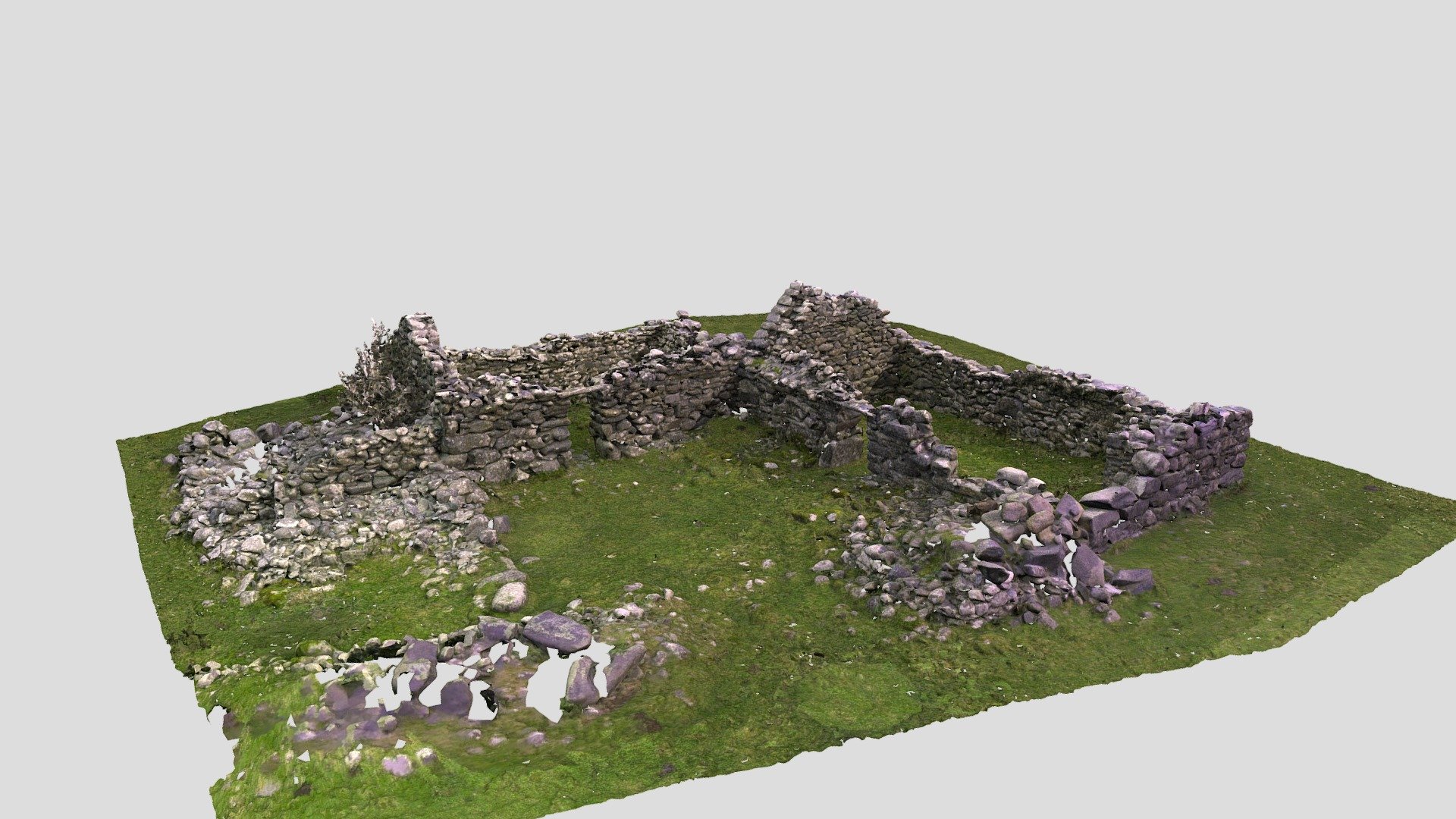 Cae'r Tlodion buildings - 3D model by Bob Johnston, University of ...