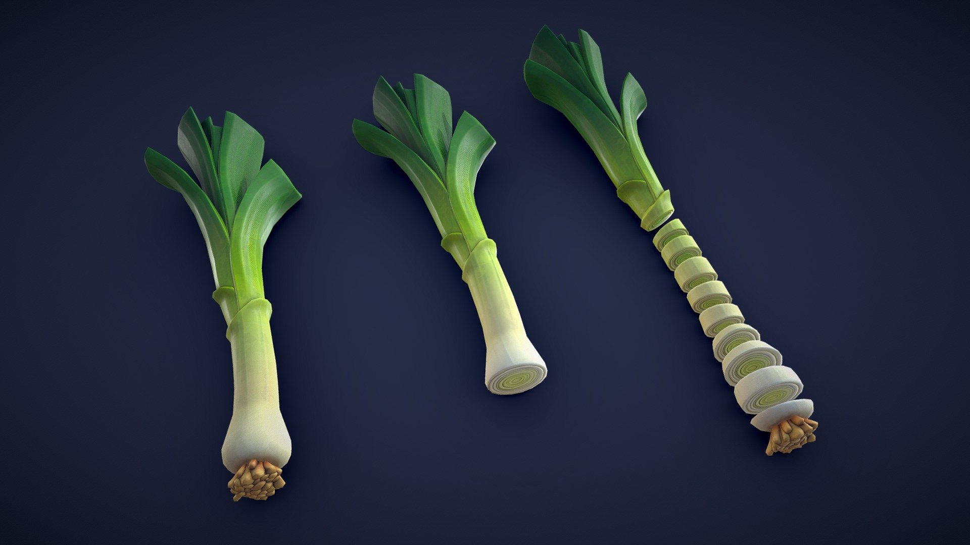 Stylized Leek - Low Poly - Buy Royalty Free 3D model by LarkArt Store ...