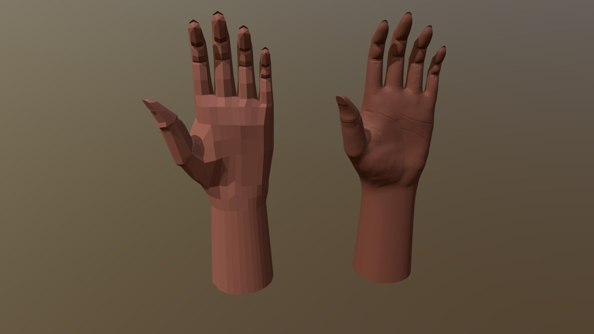 low en high poly hand - 3D model by ferre.everaerts [d4f34ef] - Sketchfab
