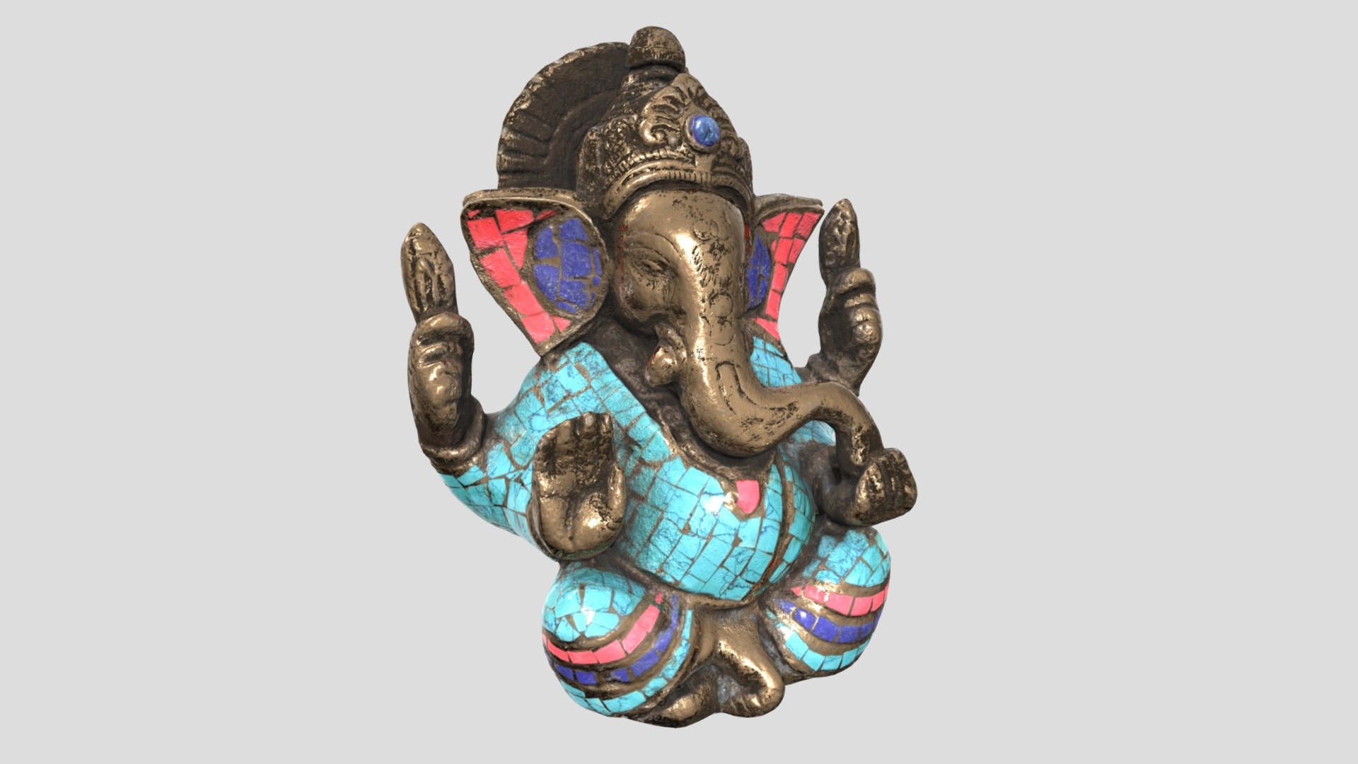 Golden Ganesh Statue - Buy Royalty Free 3D model by luxe3dworld ...