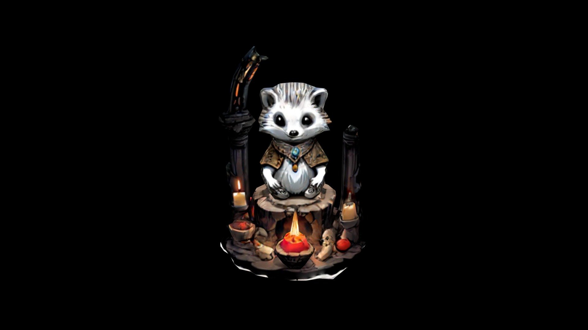 "Furry warrior A white ferret with a heroic pose - Download Free 3D ...