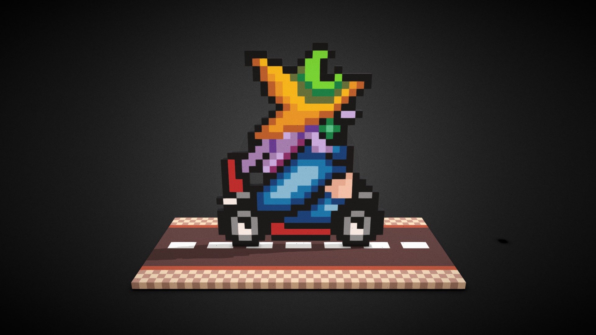 SMK040 - Super Pixel Kart Black Mage Moon - Buy Royalty Free 3D model ...