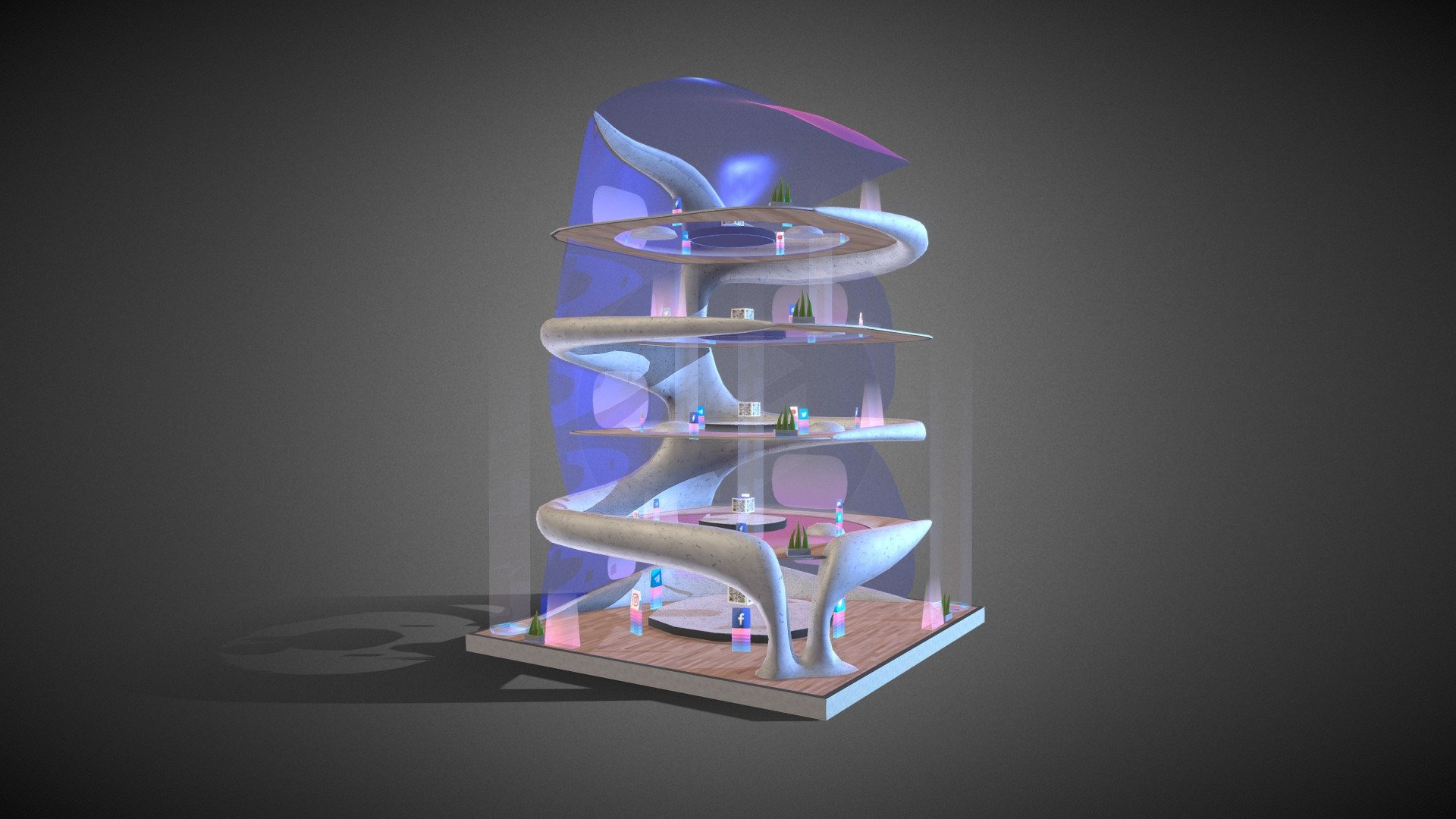 CATMAC TOWER | Metaverse Offices - 3D model by Low Poly Models ...