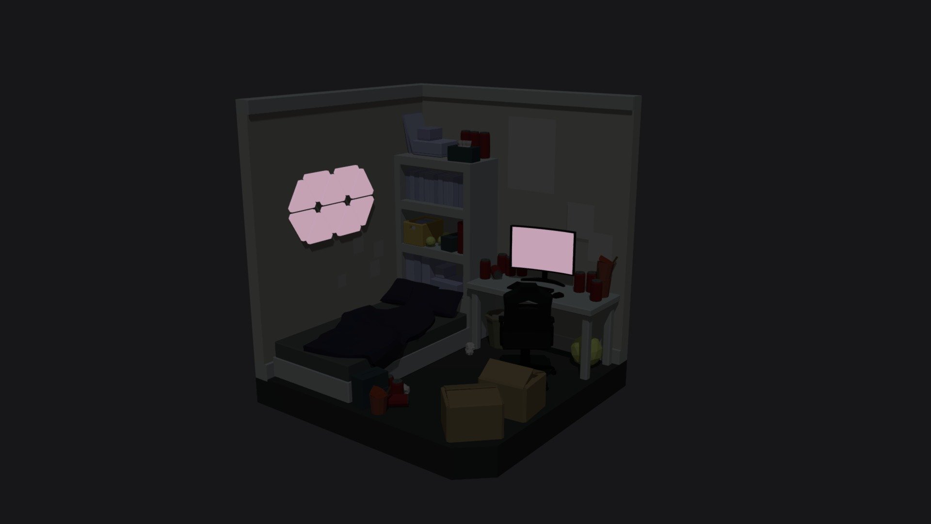 Tiny low-poly room - Download Free 3D model by Kanna-Nakajima [d522900 ...