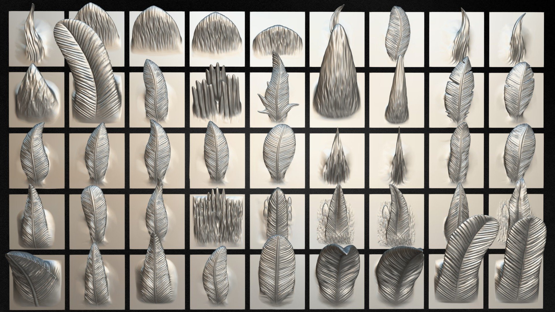64 VDM Feather Brushes for ZBrush - Buy Royalty Free 3D model by Yacine BRINIS (@Yacinebrinis ...
