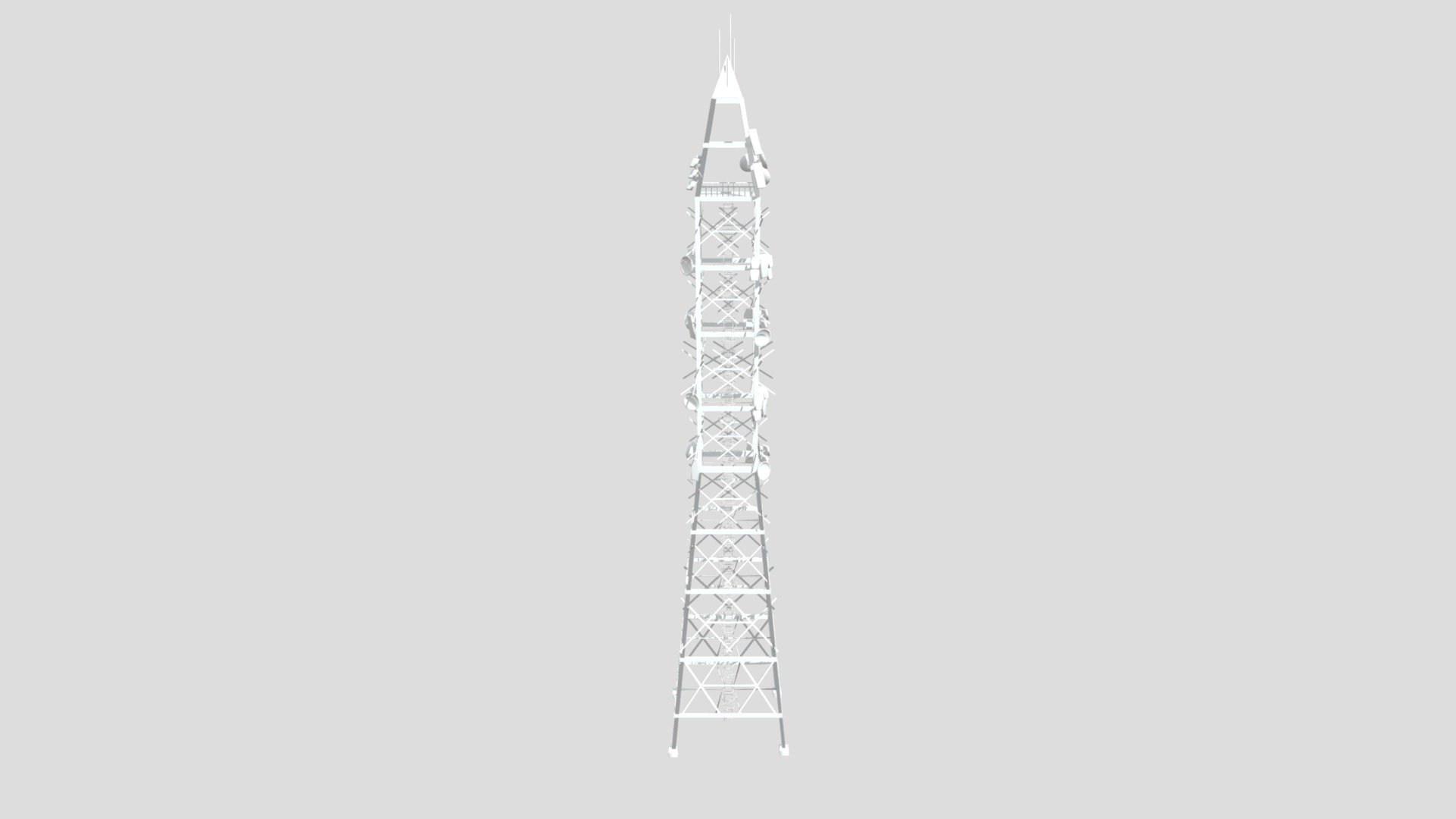 High Poly Communication Tower - 3D model by bmarke [d527ddf] - Sketchfab