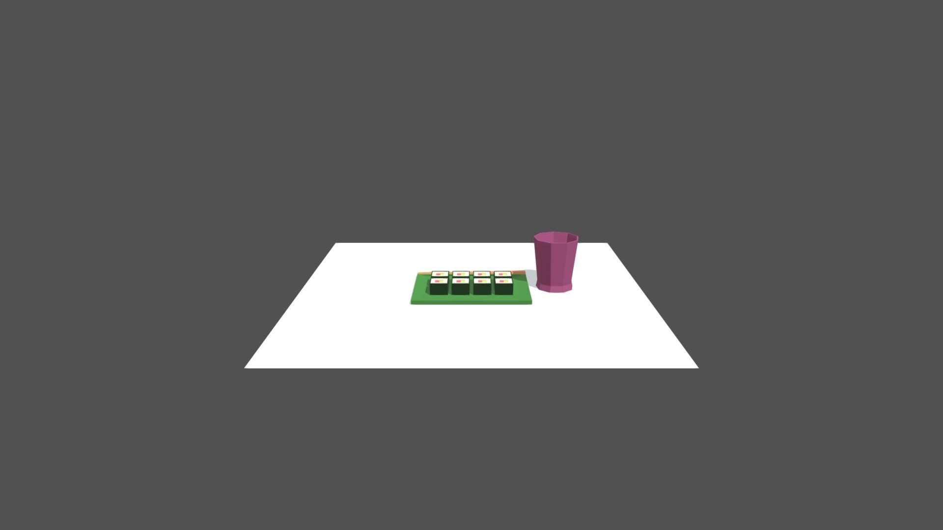 Sushi with a glass in Minecraft style - Download Free 3D model by iana.unbroken [d53db90 ...