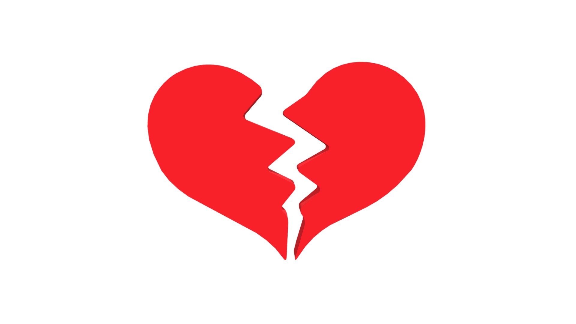 Broken Heart Two-Piece Love Heartbreak Symbol - Download Free 3D model ...
