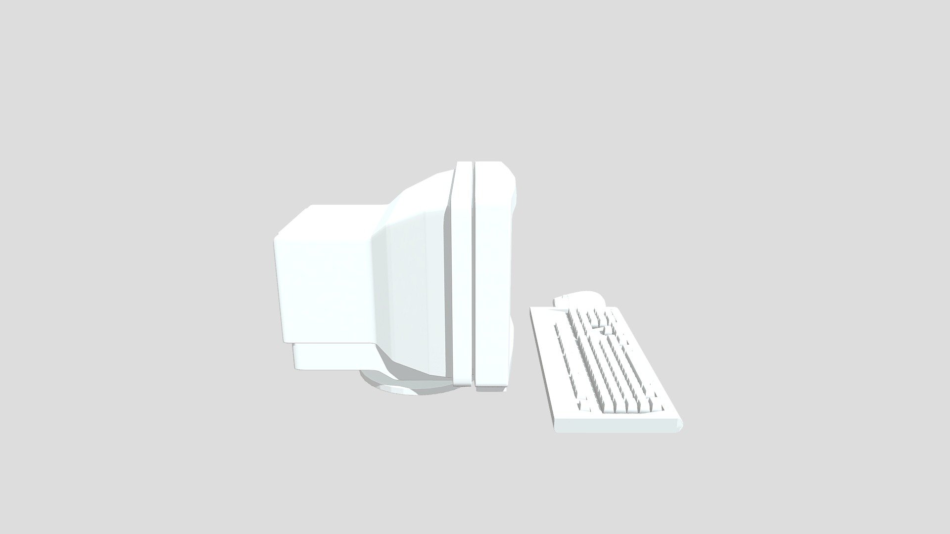 90s Computer (Texture-less) - 3D model by eric322000 [d547bb5] - Sketchfab