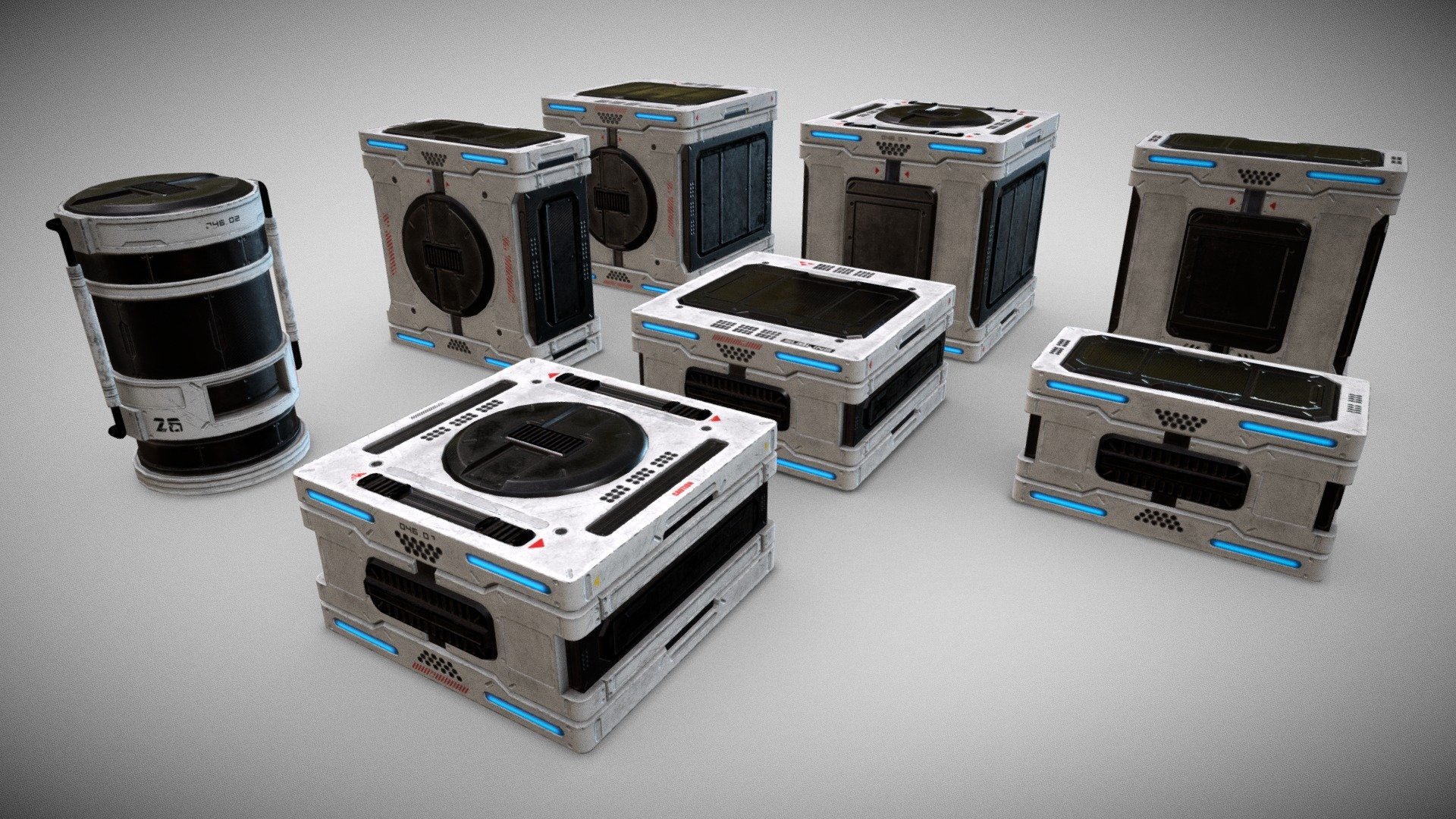 Sci Fi Boxes - Buy Royalty Free 3D model by alpenwolf (@alpen) [d547f87 ...