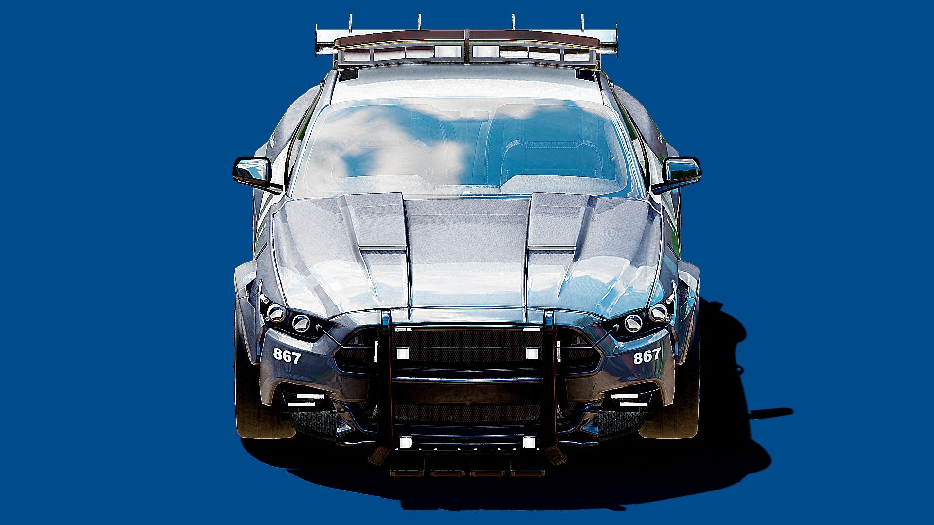 2016 Ford Mustang Police Barricade Download Free 3D model by kevin sohyalebret d54ad13