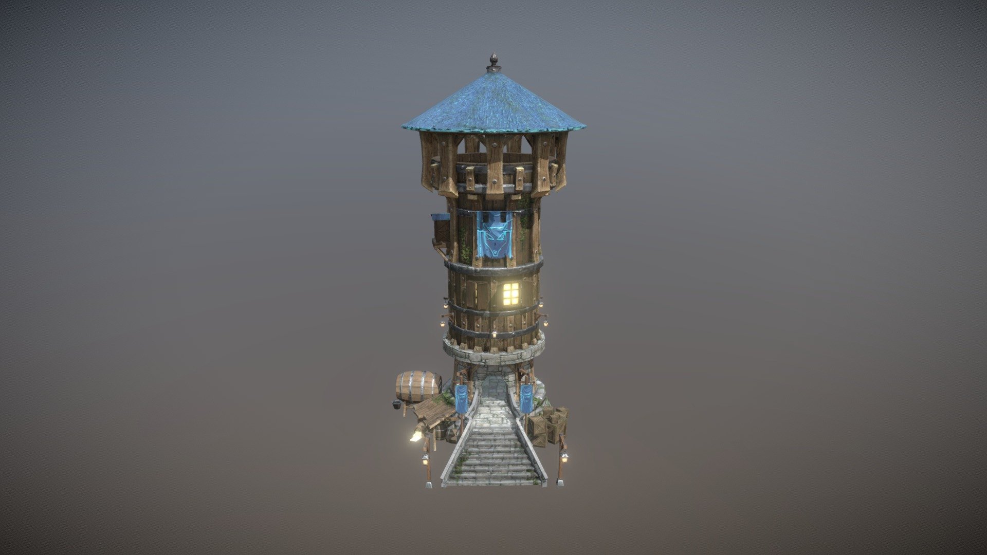 Stylized watchtower - 3D model by RomaVFX [d55b9cd] - Sketchfab