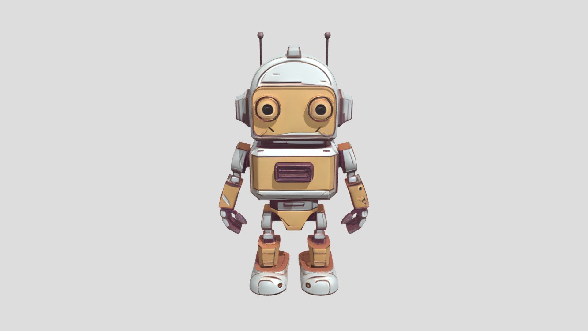 Cartoonish small humanoid robot - 3D model by kl1ne2 [d567c63] - Sketchfab
