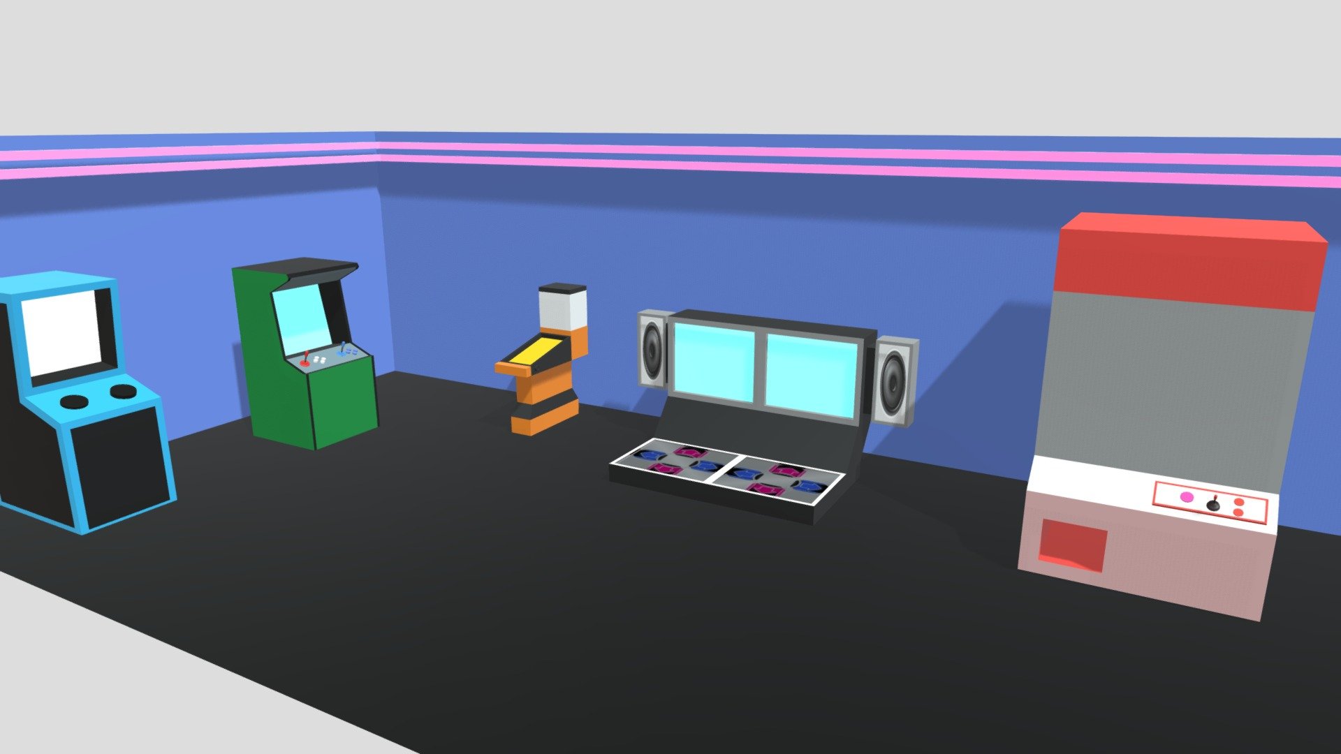 Low Poly Isometric Arcade (New and Old Version) - 3D model by ...