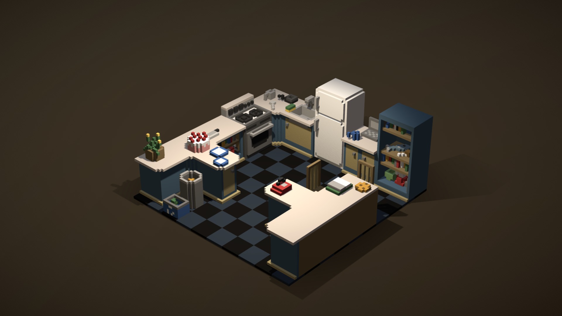 Kitchen Voxel Scene - 3D model by Maker Moose (@mastr.m00se) [d56b3c5 ...